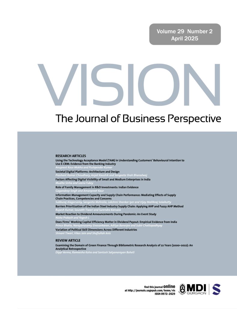 Vision: The Journal of Business Perspective - Journal Subscription Services